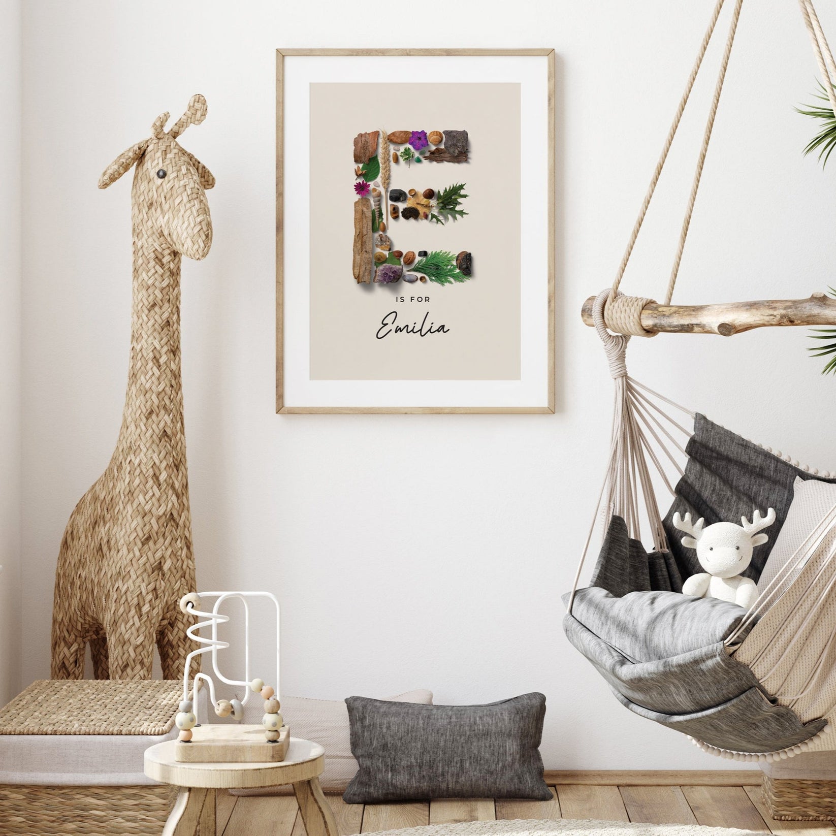 My Nature Name | Nature Alphabet Poster Print with Custom Name Art ...