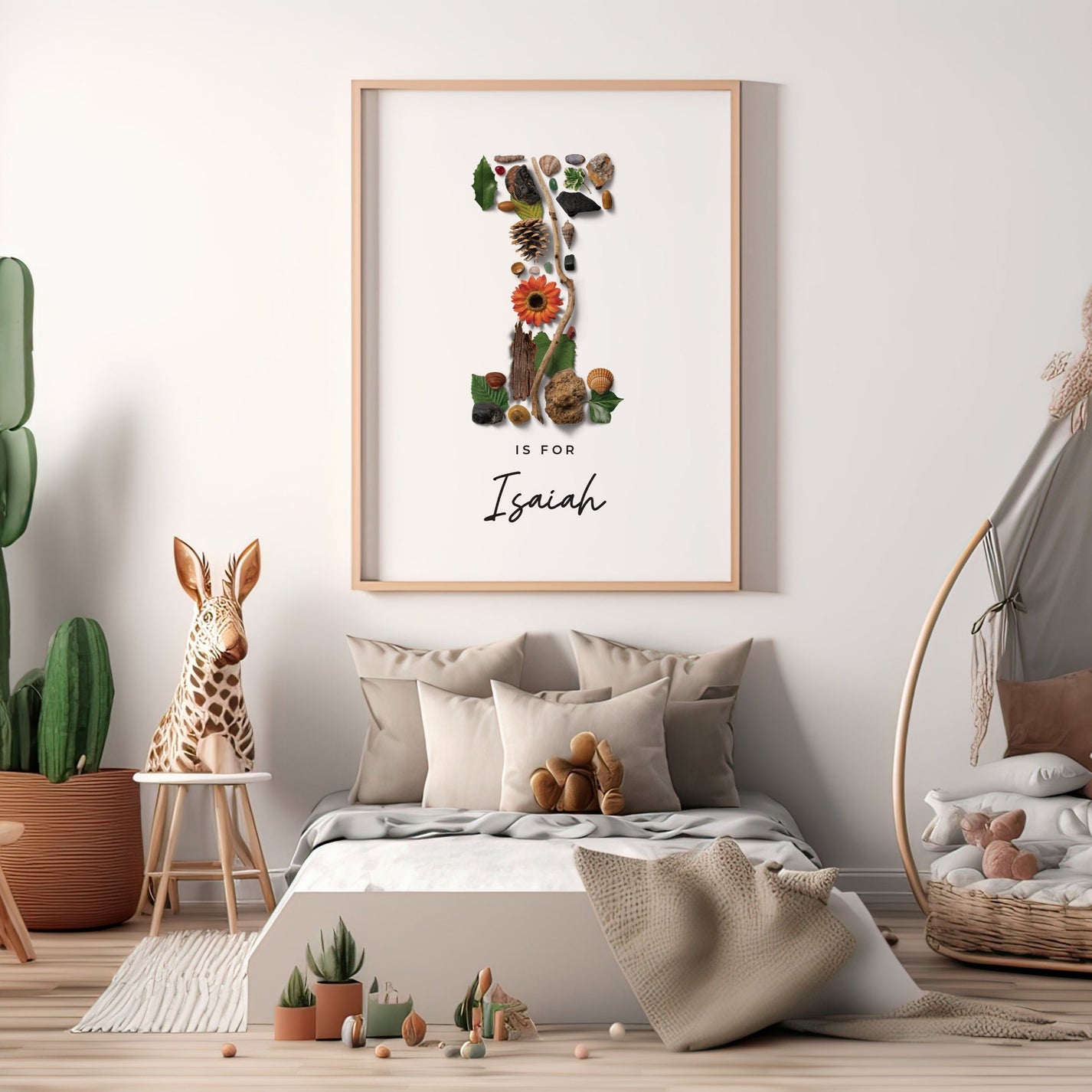 My Nature Name | Nature Alphabet Poster Print with Custom Name Art ...