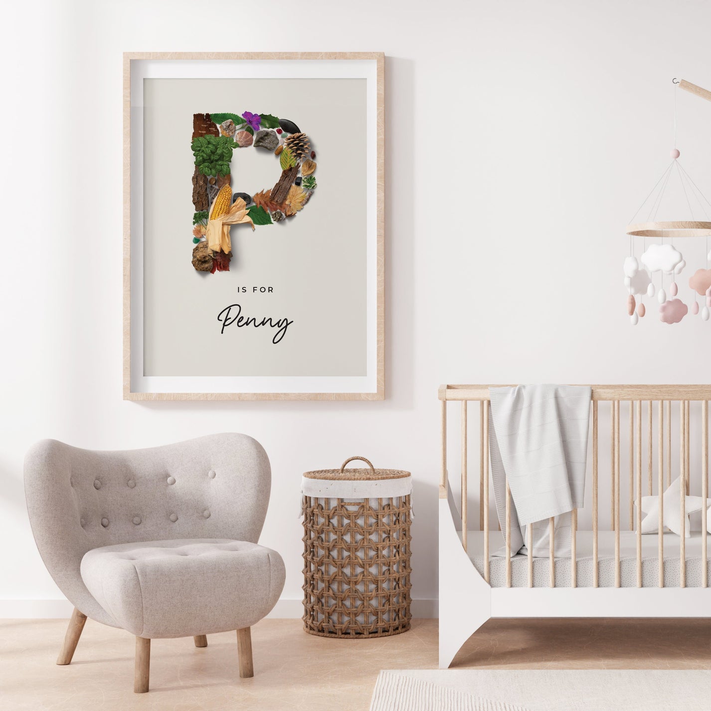 My Nature Name | Nature Alphabet Poster Print with Custom Name Art ...