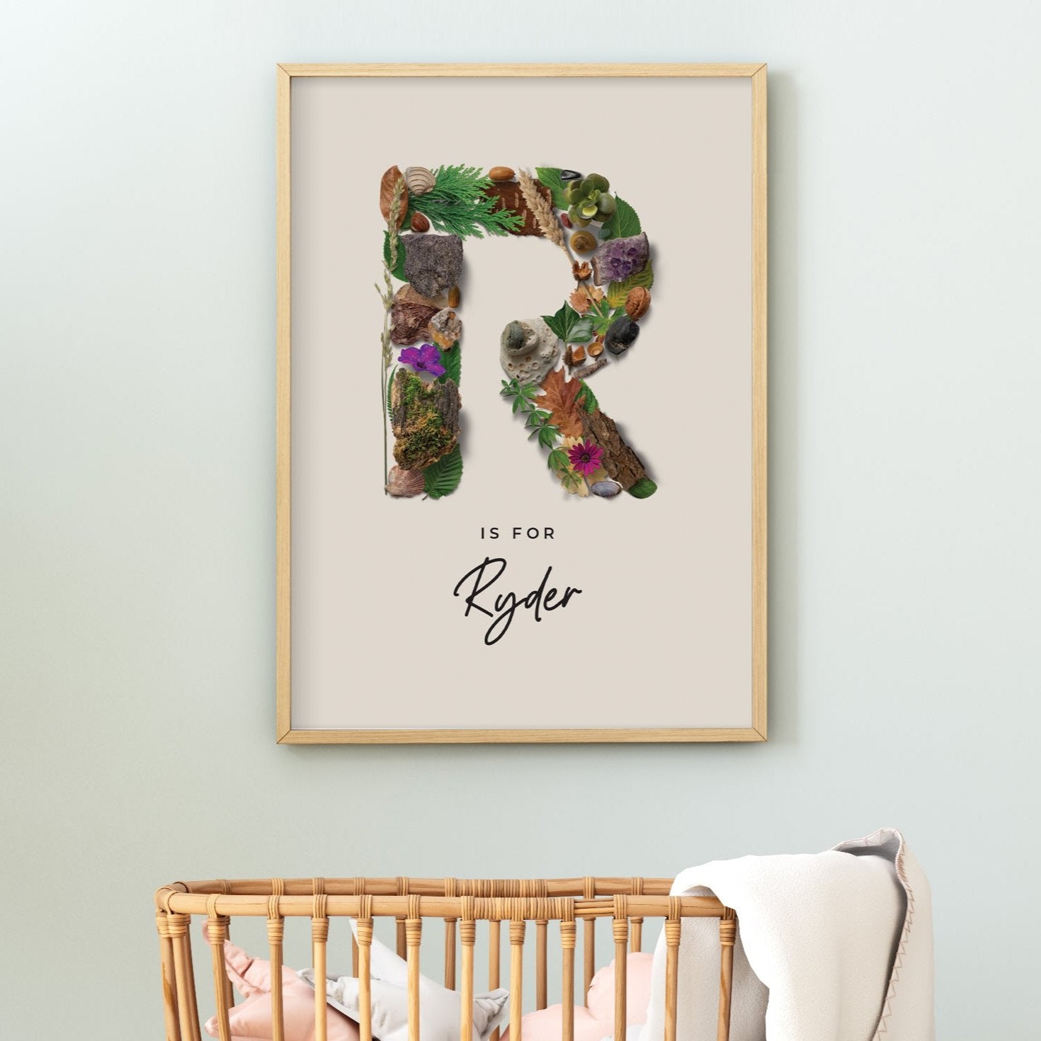 My Nature Name | Nature Alphabet Poster Print with Custom Name Art ...